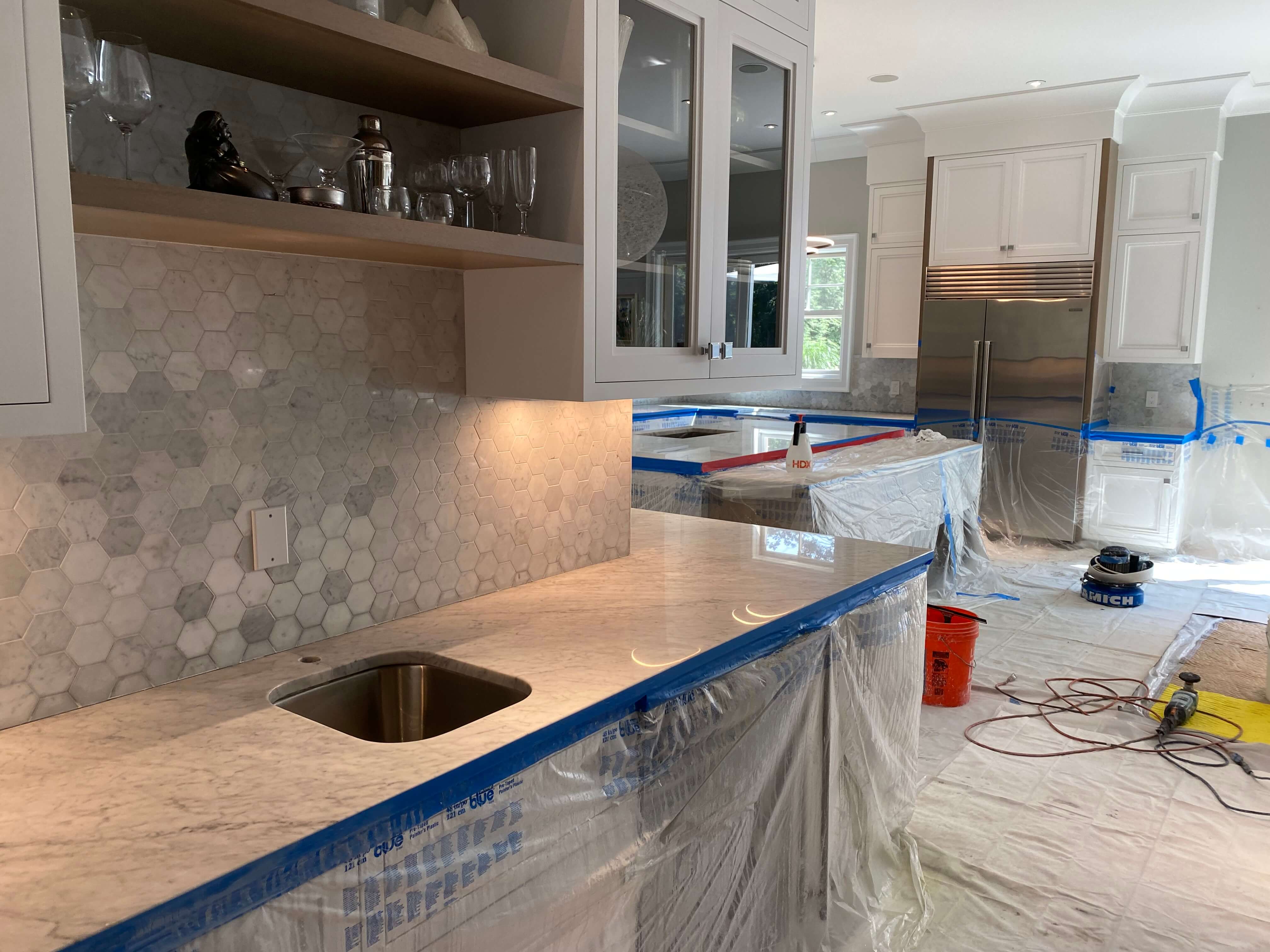 Marble Kitchen Counters Polshed Finish - Oldstonerestoration