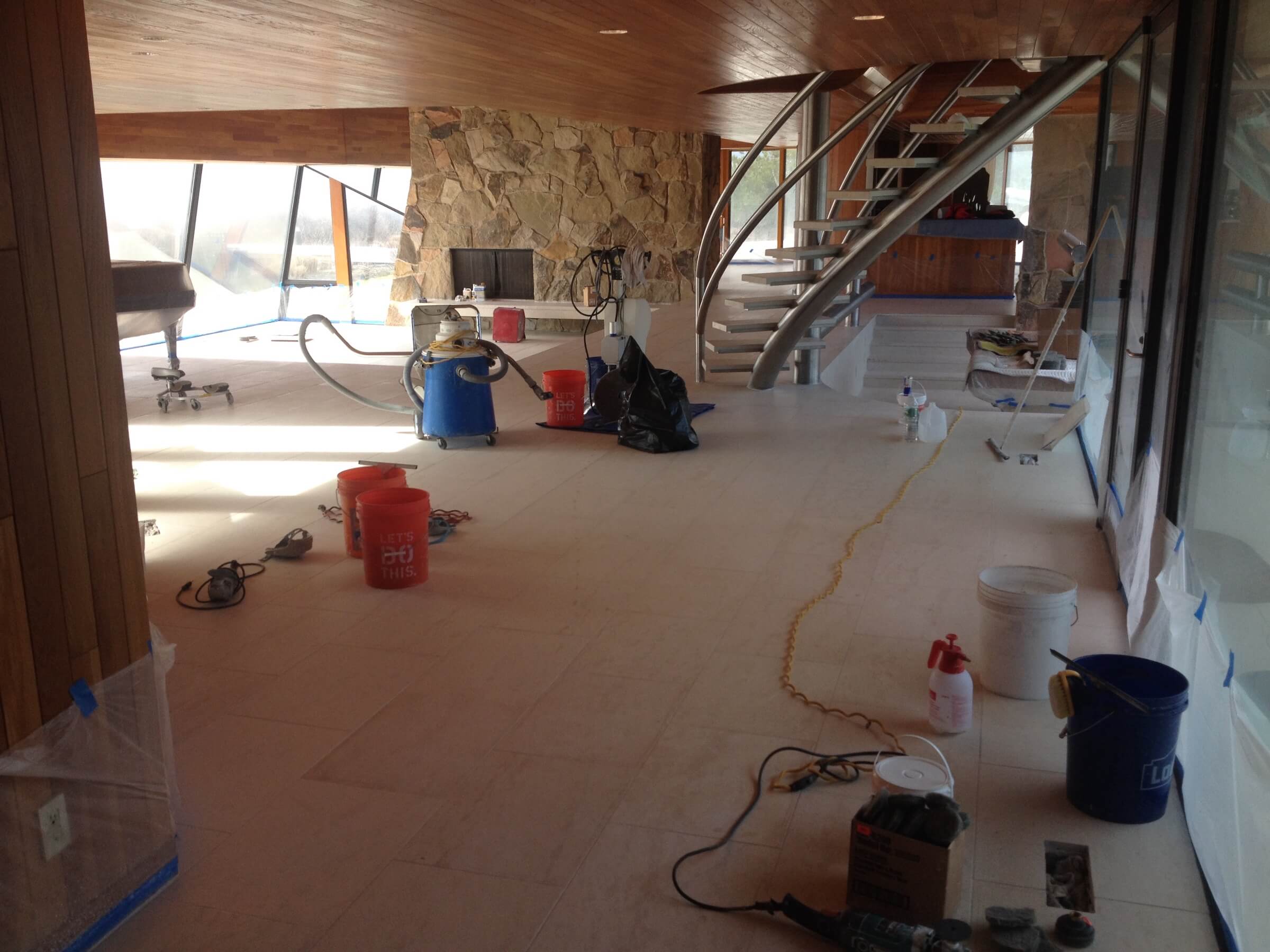 Limestone Floor Restoration Hone Finish - Oldstonerestoration