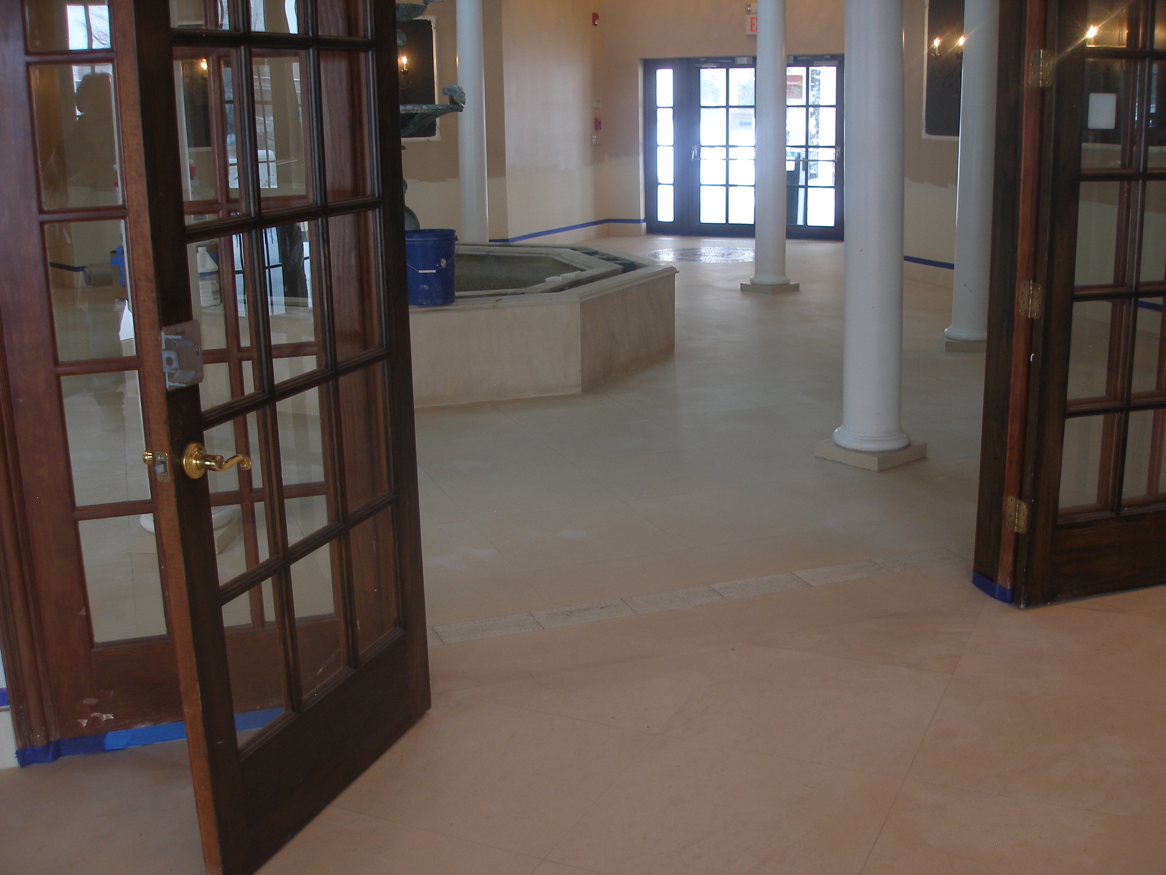 Limestone Lobby Floor Restoration - Oldstonerestoration