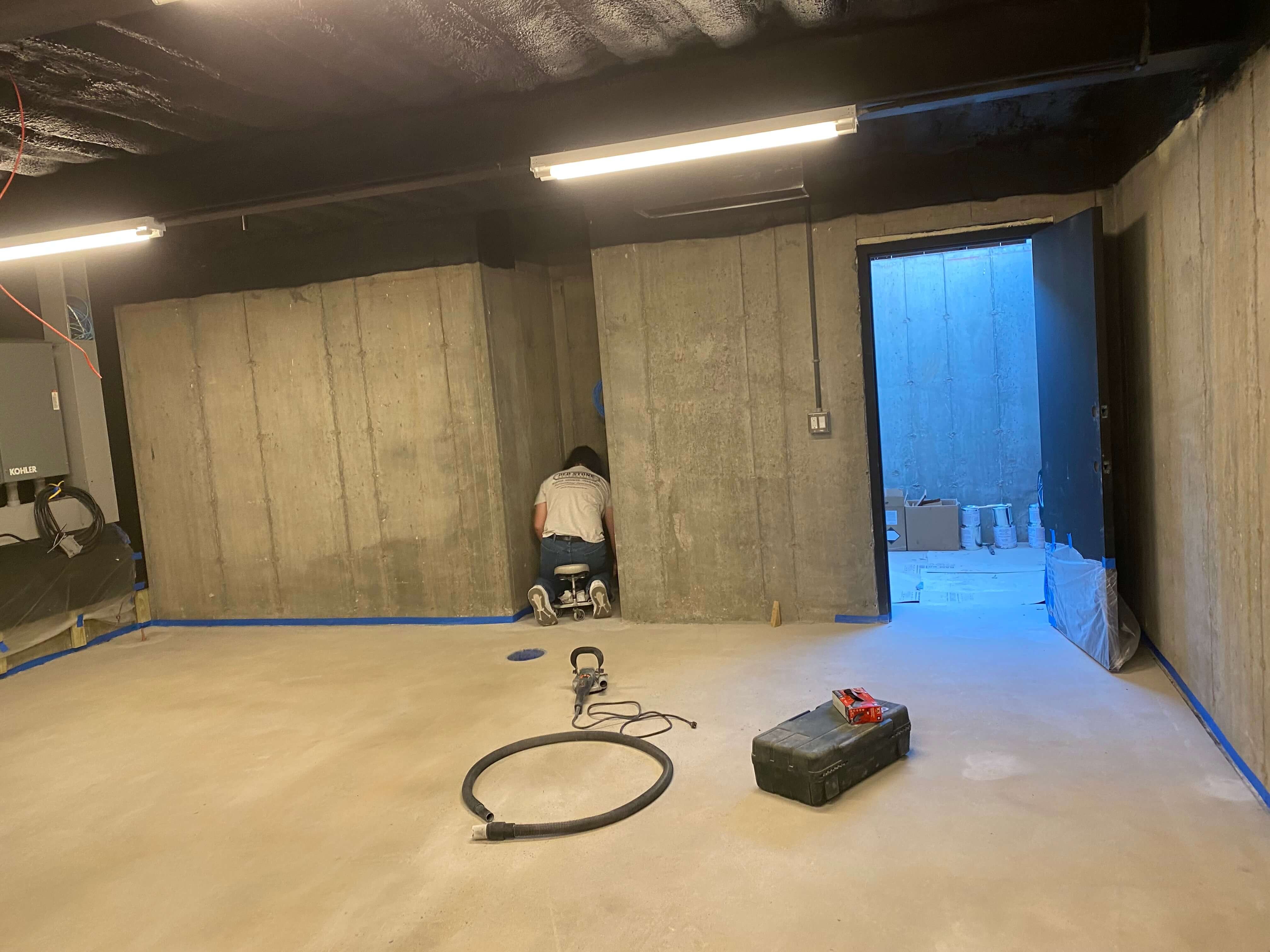 Tin Build Epoxy Basement Concrete Floors - Oldstonerestoration